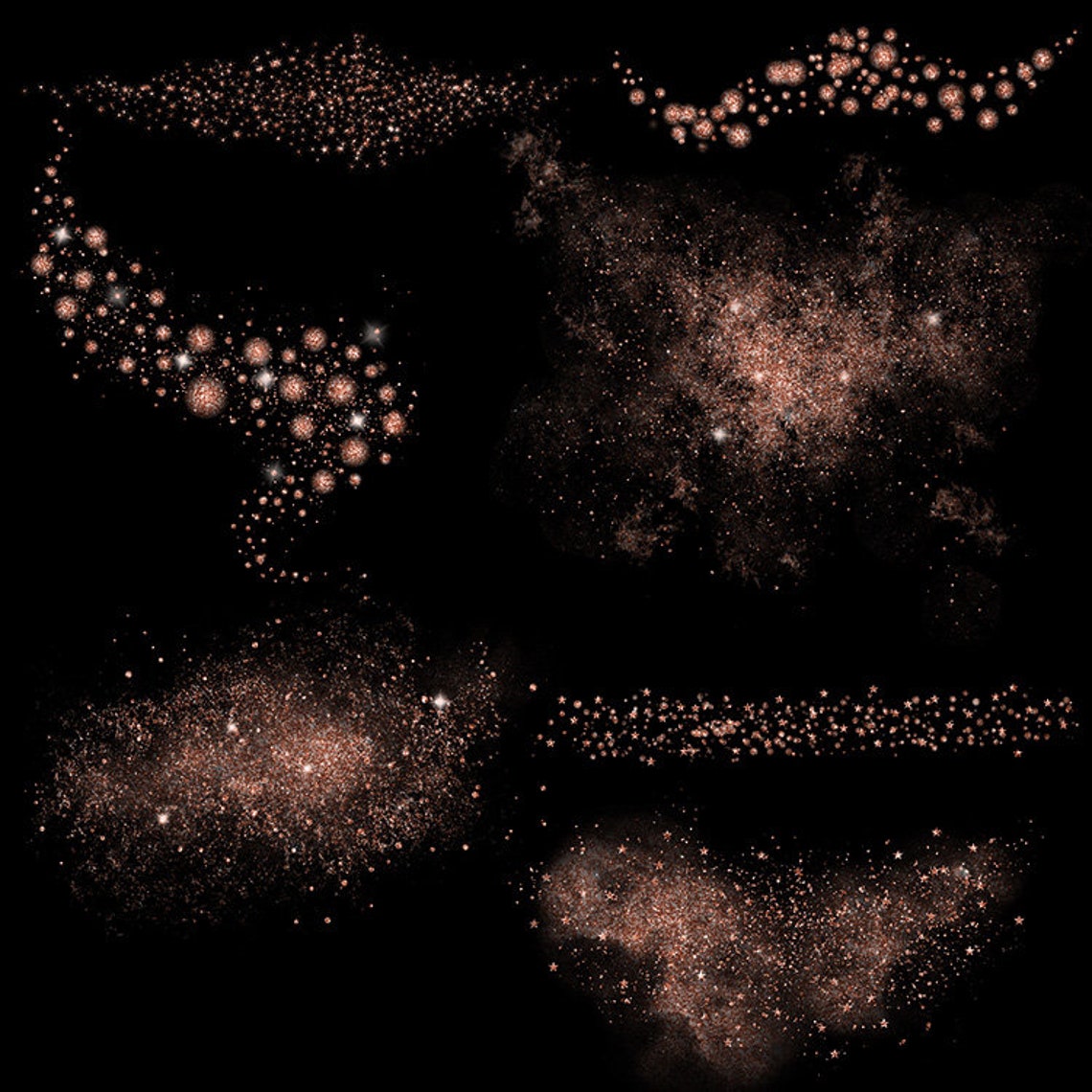 Rose Gold Dust Clipart Rose Gold Glitter Dust Overlay Pixie | Etsy