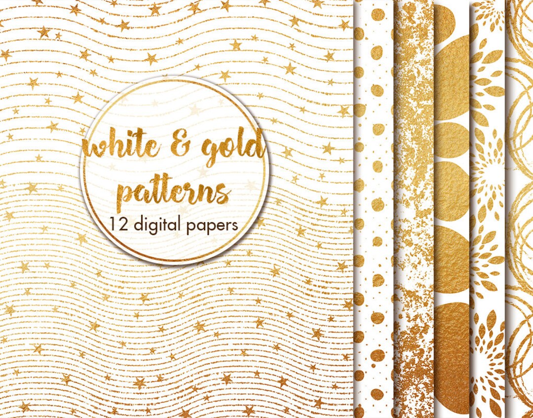Gold and White Abstract Textures, Gold Digital Paper, Gold Wallpaper ...