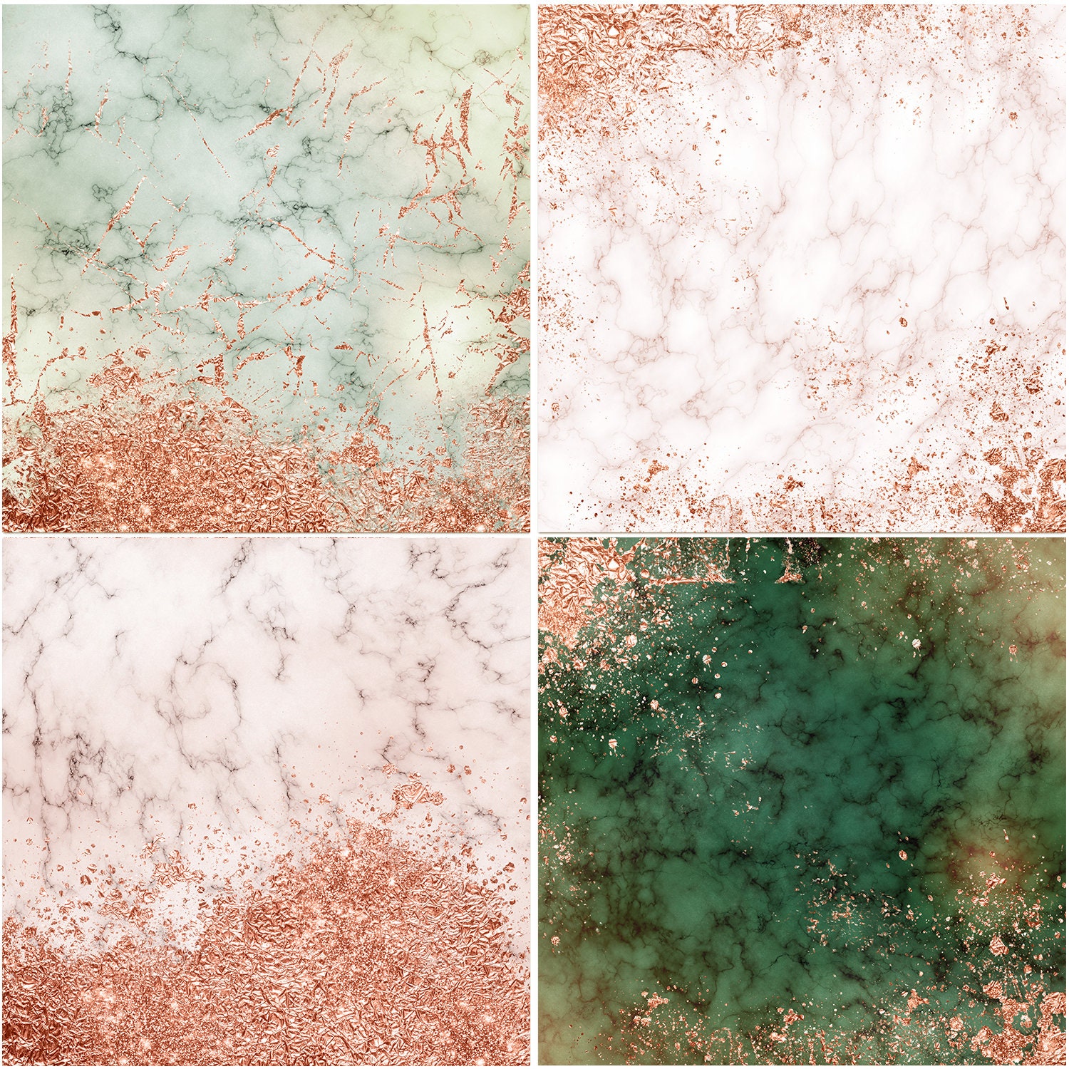 Rose Gold and Marble Digital Paper Paper Pack Rose Gold - Etsy