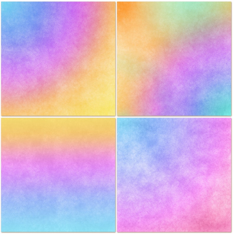 Pastel Rainbow Digital Paper Pack Rainbow Ombre Paper - Etsy