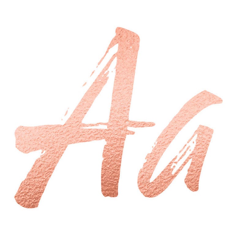 Rose gold alphabet clip art Rose gold foil alphabet Rose | Etsy