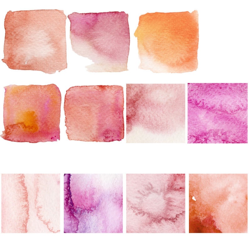 Nude Watercolor Squares Clipart Watercolor Design Elements - Etsy