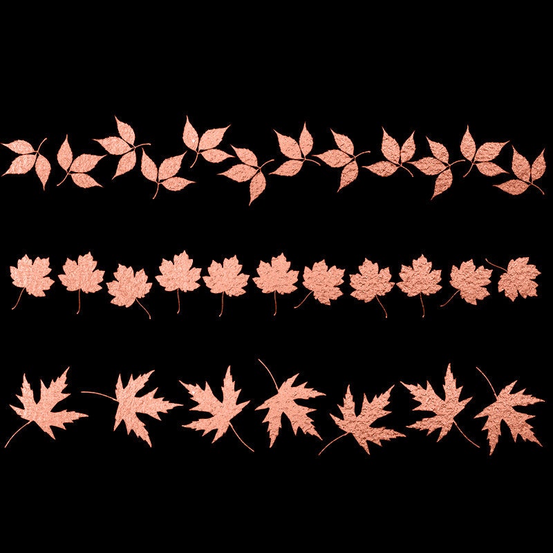 Rose Gold Leaf Overlays Rose Gold Leaves Clipart Autumn Clip - Etsy