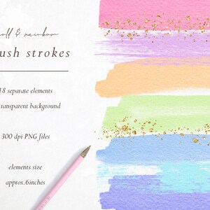 Rainbow Brush Strokes Clipart, Rainbow Watercolor Brush Strokes Clip ...
