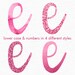Pink Metallic Alphabet Clipart, Pink Font, Lower Case Letters, Foil ...