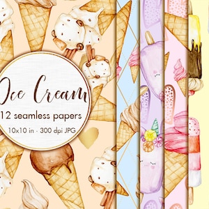 Ice Cream Seamless Digital Paper, Seamless Background, Seamless Paper ...