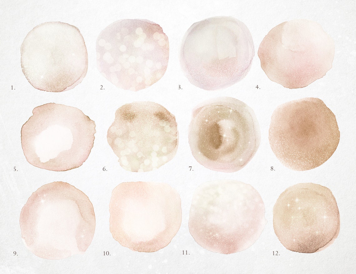 Sparkling Circles for Logo Watercolor Round Shapes Rose Gold - Etsy