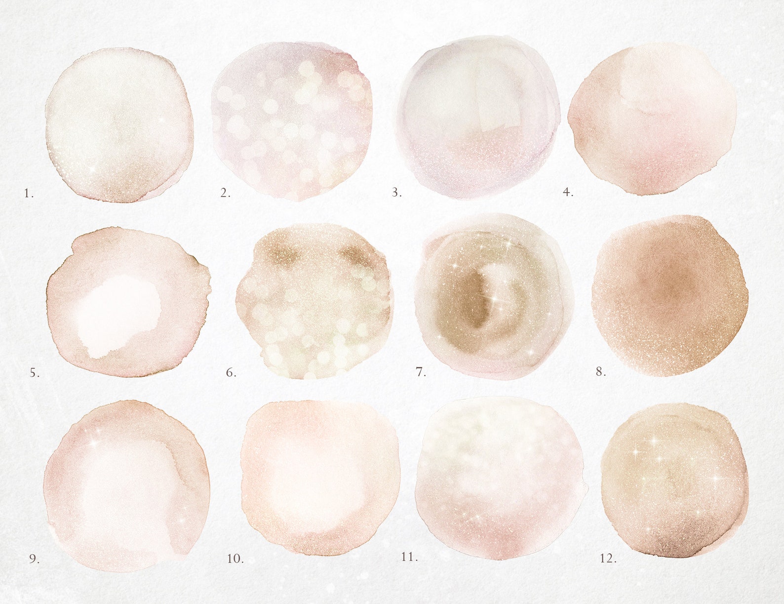 Sparkling Circles for Logo Watercolor Round Shapes Rose Gold - Etsy