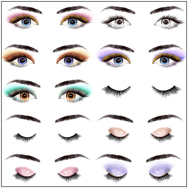 Eyelashes Clipart Design Elements Eyelashes Clip Art - Etsy Sweden