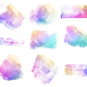 Watercolor Rainbow Brush Strokes Clipart, Gold Glitter Brush Strokes ...