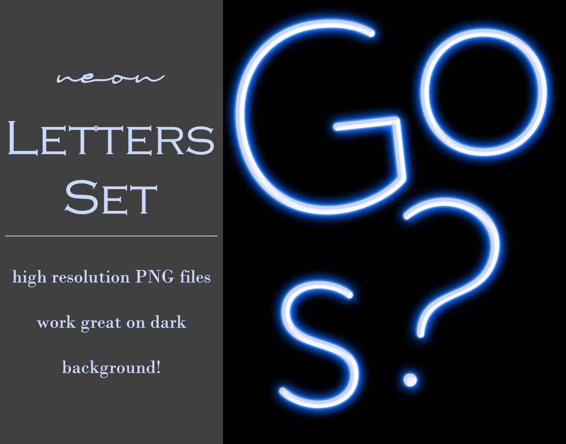 Neon Alphabet Clipart Neon Letters Clipart Digital Neon - Etsy Canada