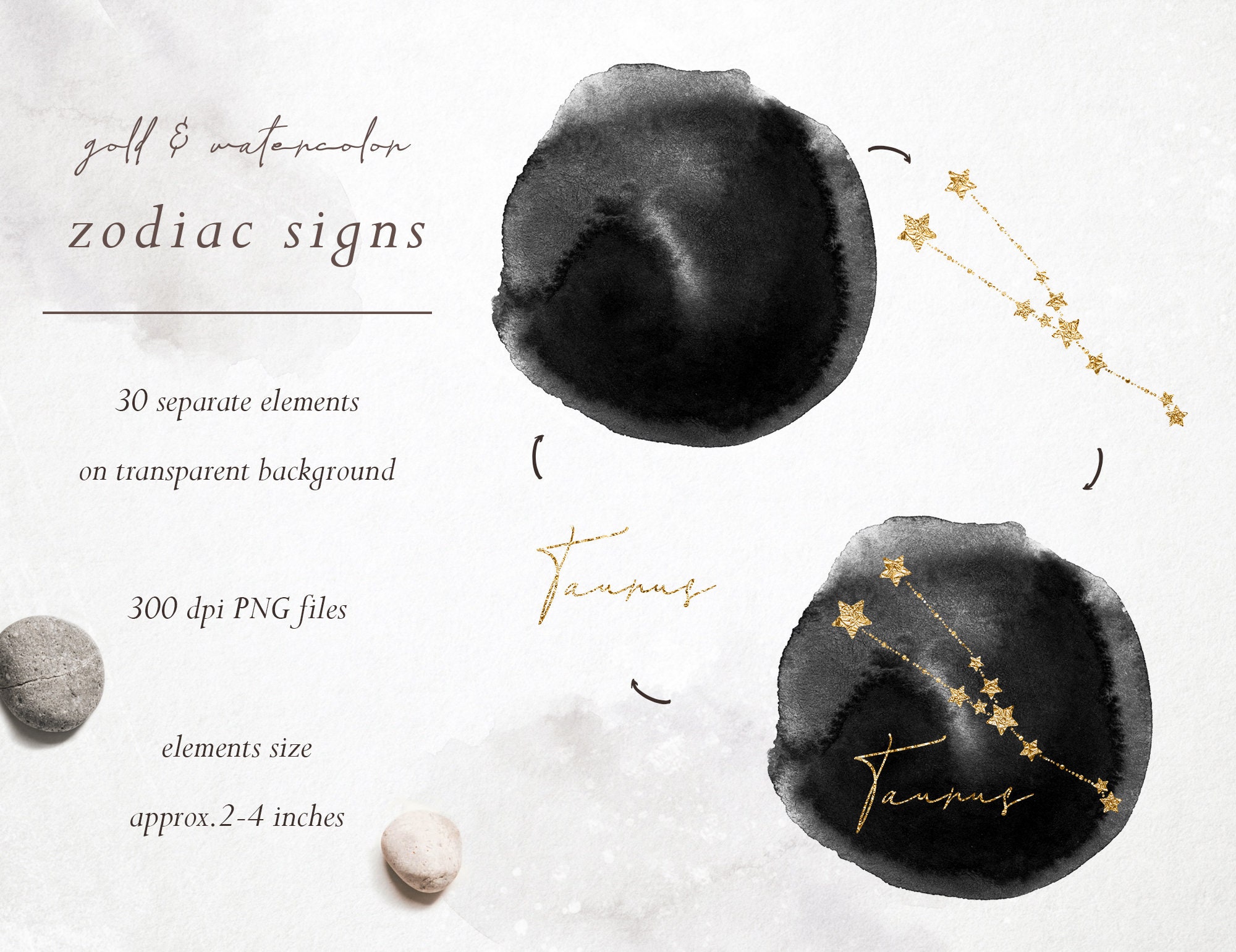 Gold Zodiac Constellations Clipart Zodiac Clipart Watercolor - Etsy