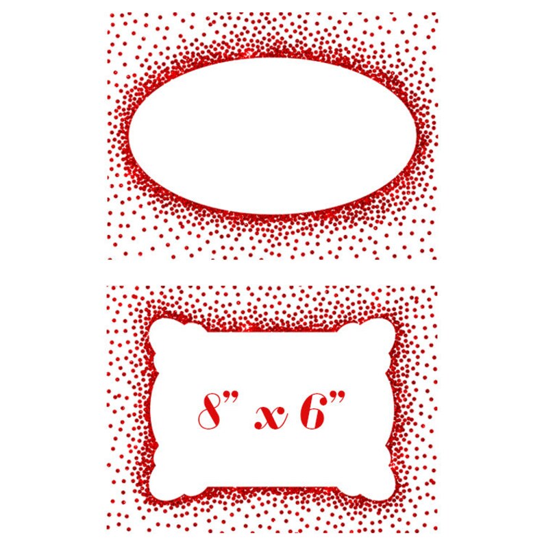 Red Metallic Confetti Frames Clipart Red Christmas Confetti - Etsy