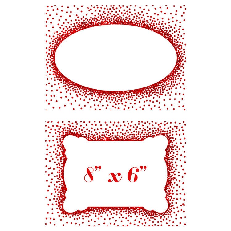 Red Metallic Confetti Frames Clipart Red Christmas Confetti - Etsy