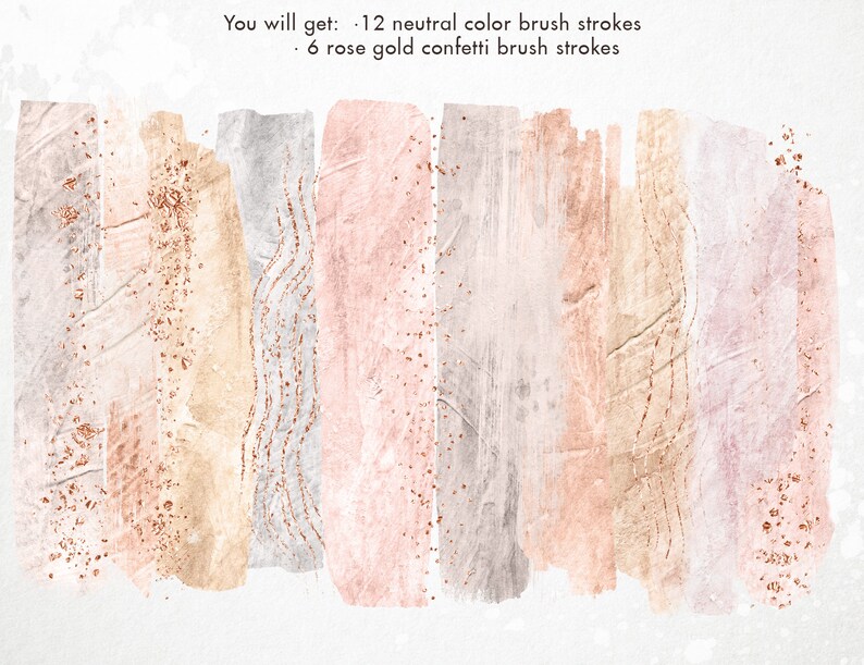 Natural Brush Strokes Clipart Paint Brush Strokes Clip Art - Etsy
