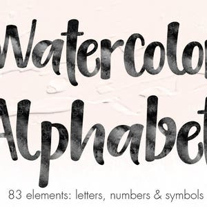 Buy 3 Pay for 2, Watercolor Alphabet Clipart, Black Watercolor Letters ...