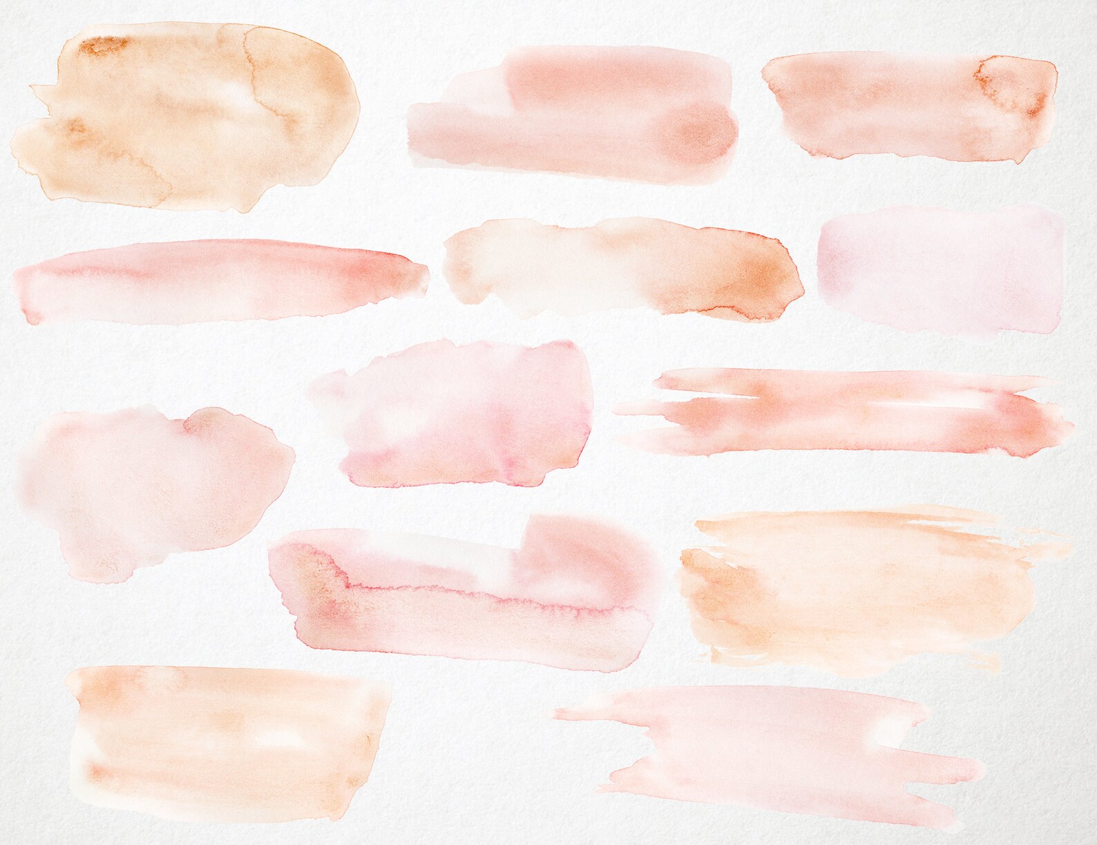 Blush Watercolor Shapes on Transparent Background Watercolor - Etsy