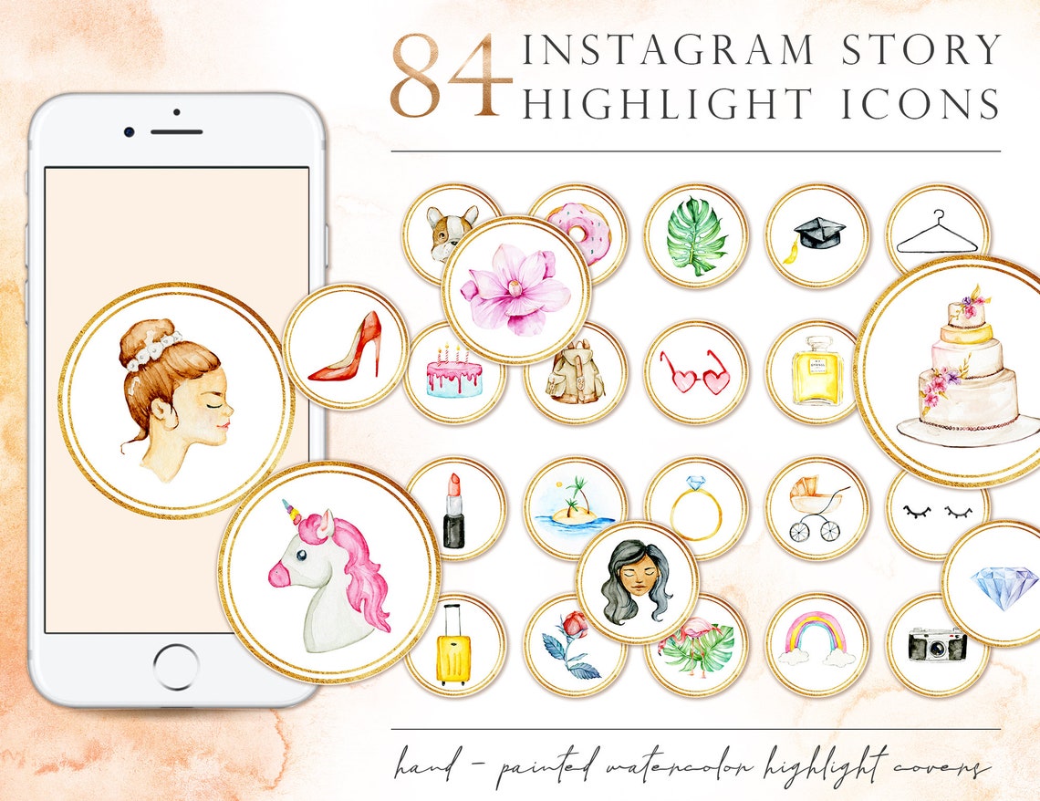 Instagram Highlight Icons Gold Story Covers Gold Instagram - Etsy