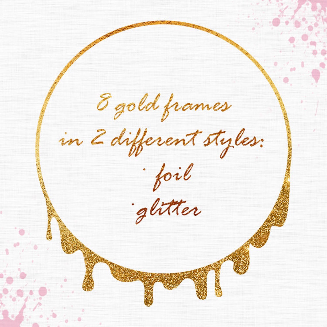 Gold Round Frames Clipart Gold Circles Clipart Circle Frame - Etsy