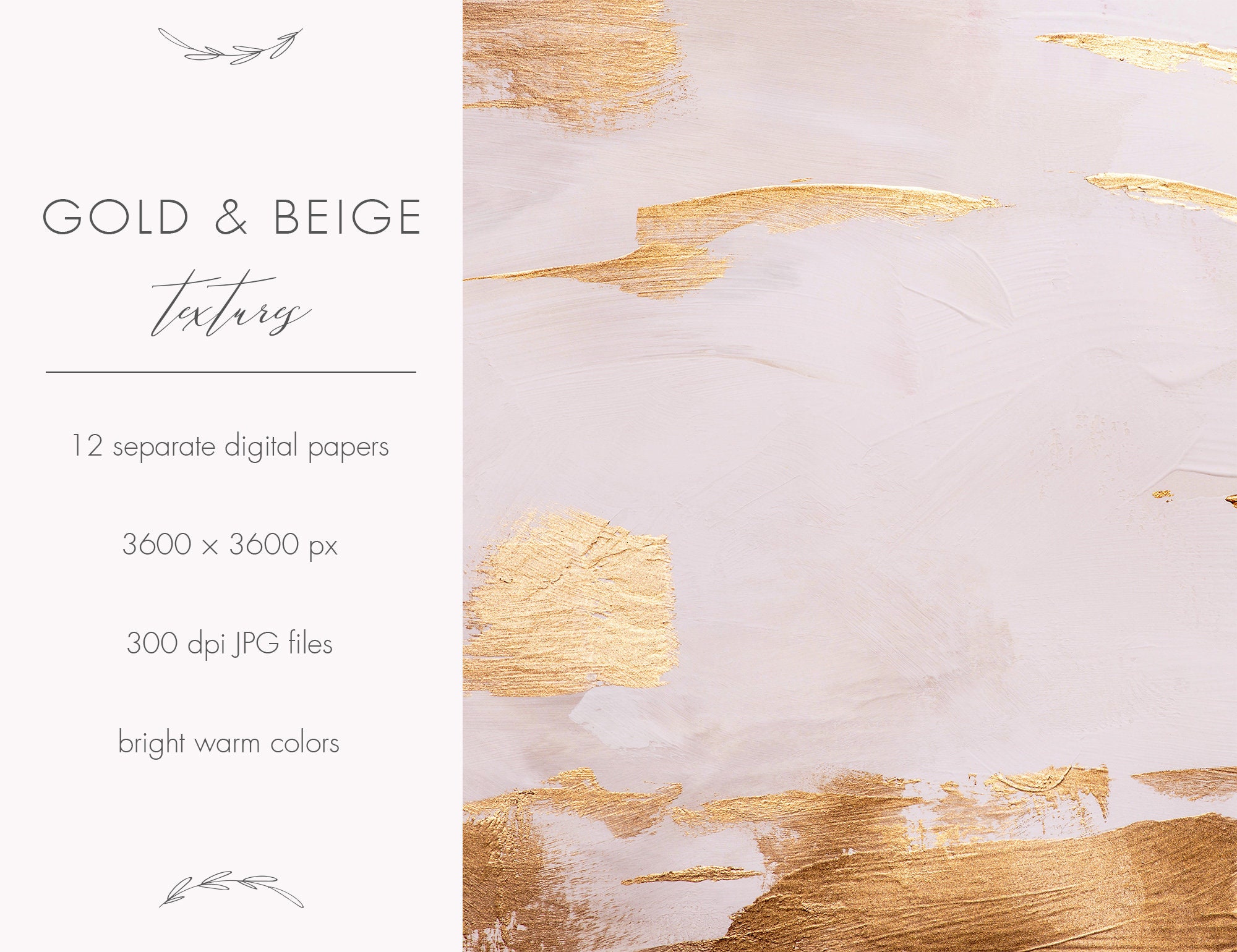 Watercolor Digital Paper With Gold Paint Splatters Beige - Etsy