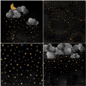 Night Sky Digital Paper Clipart, Stardust Paper, Night Sky Wallpaper ...