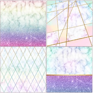 Rainbow Marble Glitter Digital Papers, Rainbow Digital Papers,rainbow ...