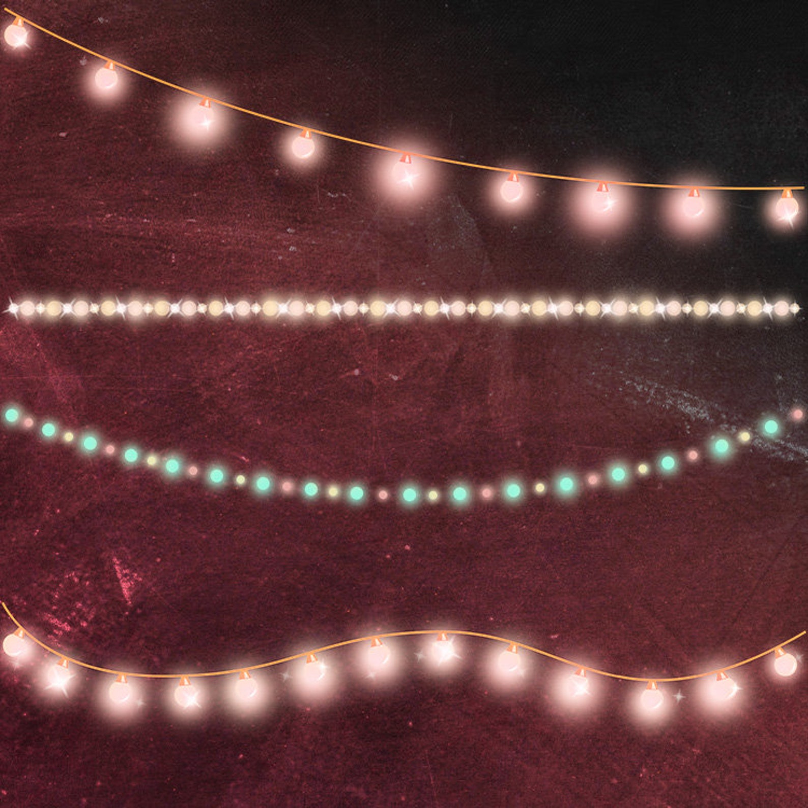 Glowing Party Lights Bunting Lights Overlays String Lights - Etsy