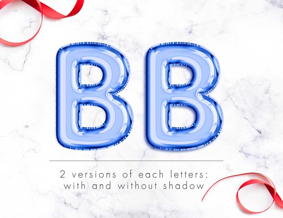 Royal Blue Balloon Letters Clipart: Alphabet PNG (digital Download) - Etsy