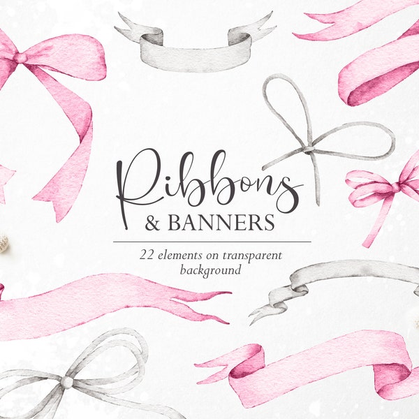 Watercolor Ribbons - Etsy