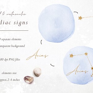 Gold Zodiac Constellations Clipart: Watercolor Celestial Signs (PNG) - Etsy