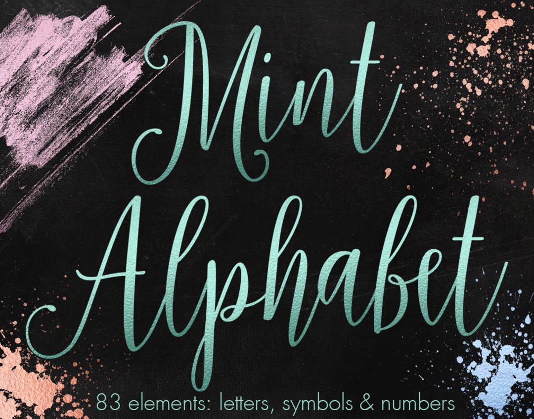 Mint Green Alphabet, Mint Alphabet, Mint Letters, Green Letters, Mint ...