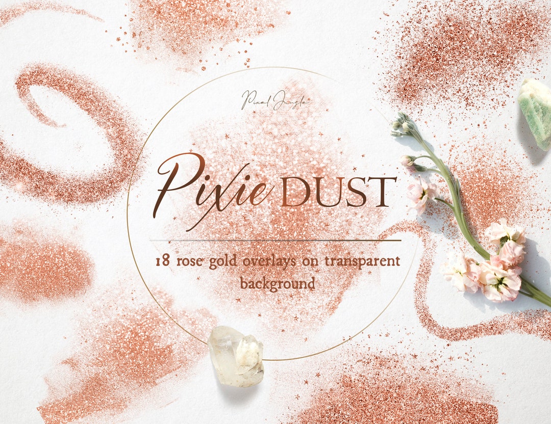 Rose Gold Stardust Clipart, Rose Gold Magic Dust Clip Art, Rose Gold ...