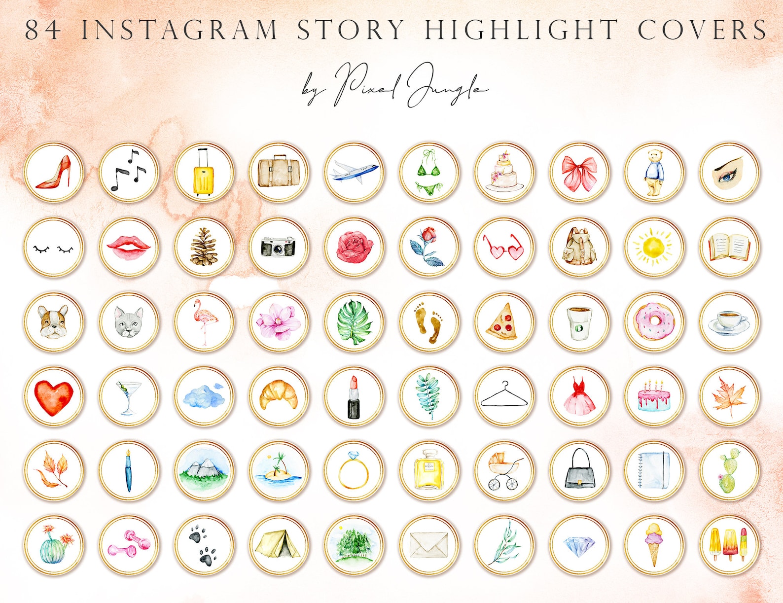 Instagram Highlight Icons Gold Story Covers Gold Instagram - Etsy