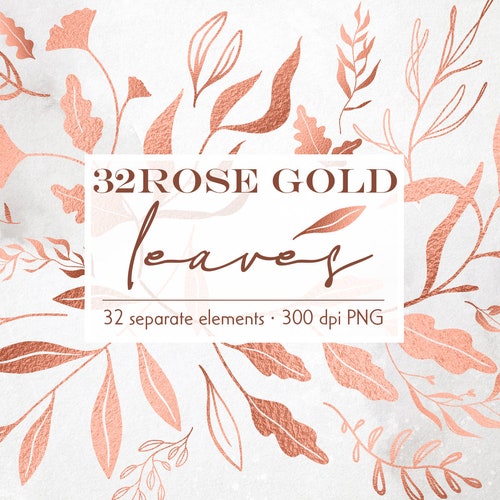Rose Gold Floral Frames Flower Outline Hand Drawn Flowers - Etsy