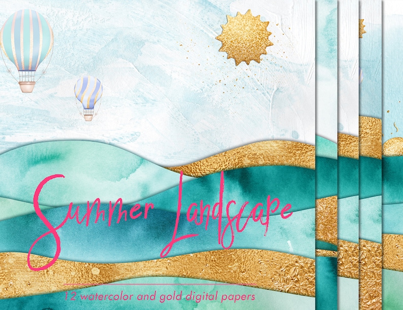 Summer Landscapes Daylight Landscape Digital Papers Paper - Etsy