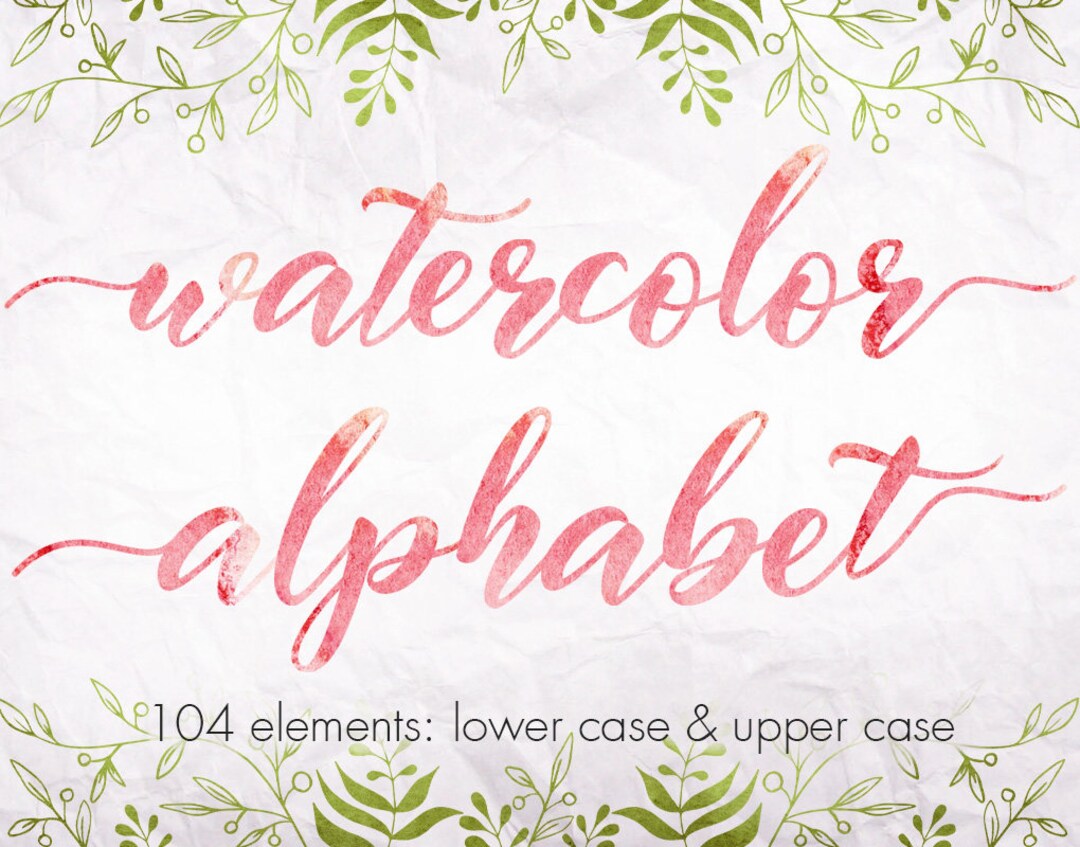 Buy 3 Pay for 2, Watercolor Alphabet Clipart, Coral Watercolor Letters ...