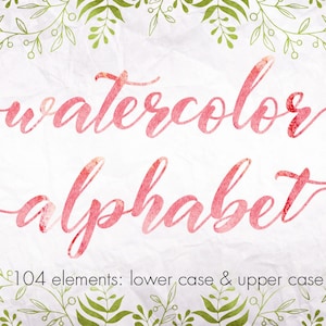 Buy 3 Pay for 2, Watercolor Alphabet Clipart, Coral Watercolor Letters ...