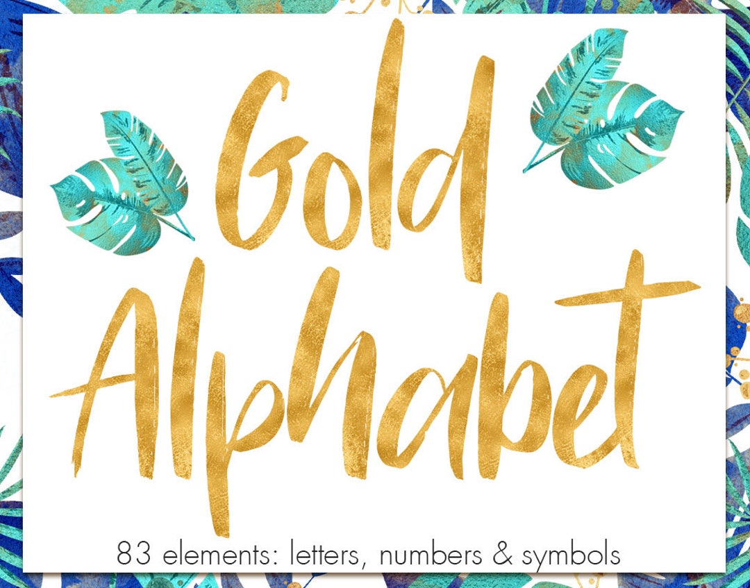 Gold Letters Clipart, Gold Alphabet Clipart, Gold Font Clipart, Gold ...