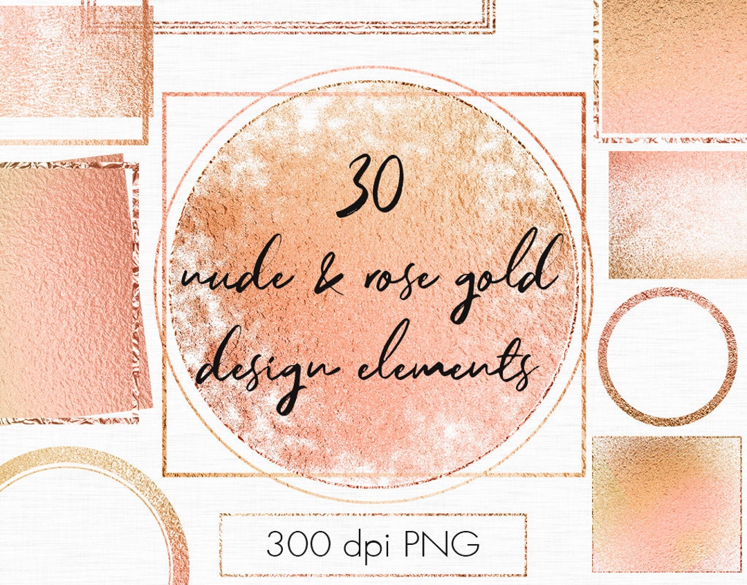 Rose Gold Design Elements Clipart Nude Design Elements Clip - Etsy