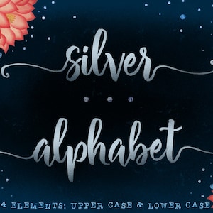 Silver Alphabet Clipart, Silver Foil Alphabet Clip Art, Silver Font ...