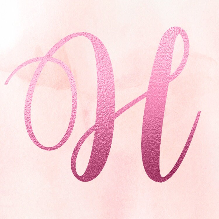 Pink Metallic Alphabet Clipart Pink Font Clipart Pink Foil - Etsy