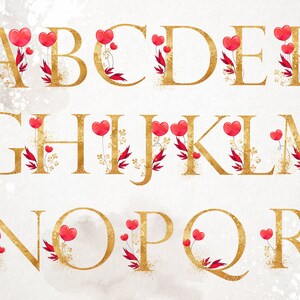 Gold Love Letters, Gold Letters With Hearts, Gold Letters Clipart, Gold ...