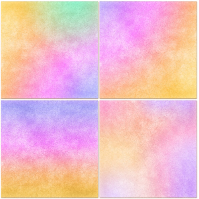 Pastel Rainbow Digital Paper Pack Rainbow Ombre Paper - Etsy