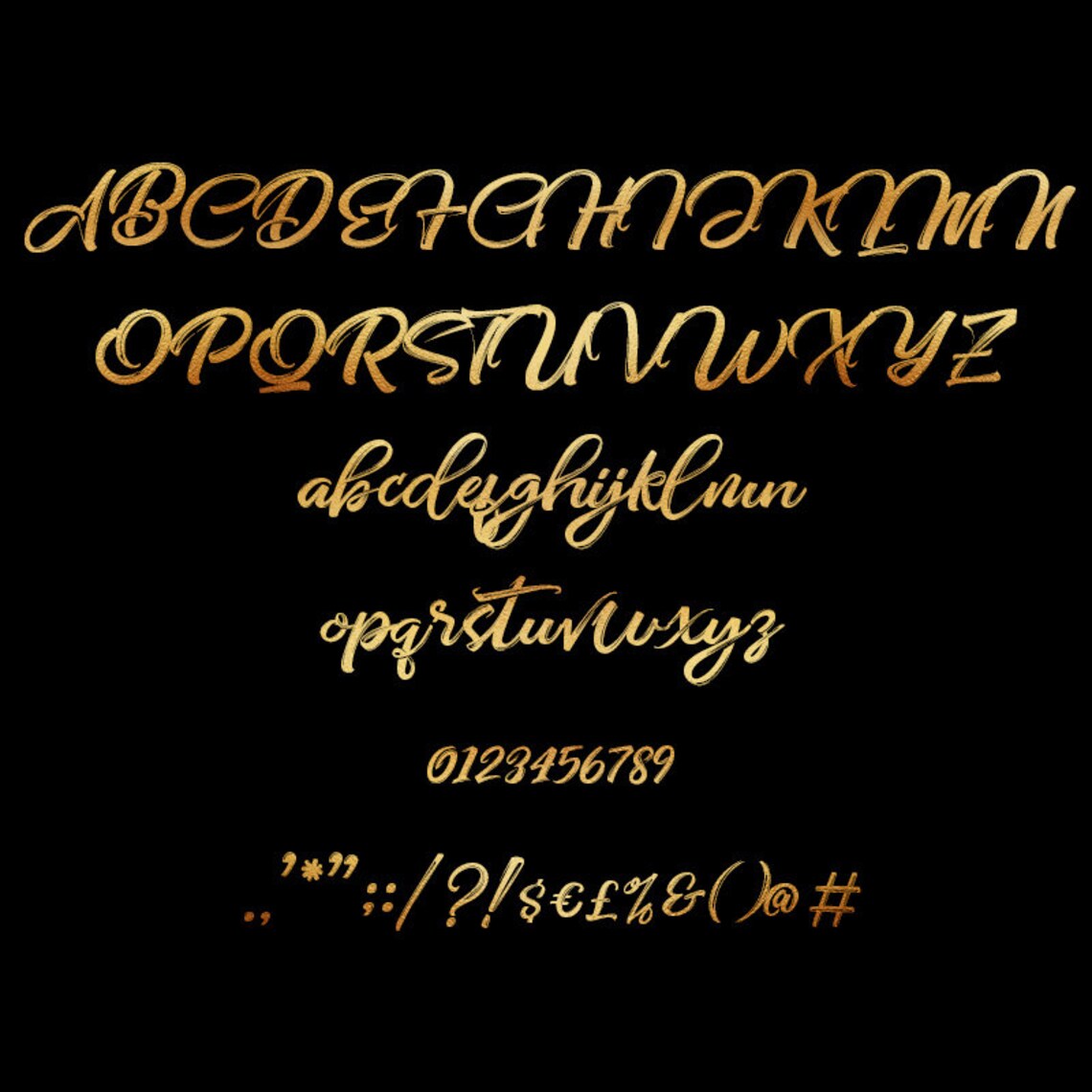 Gold Alphabet Clip Art Gold Foil Alphabet Gold Font Clipart | Etsy