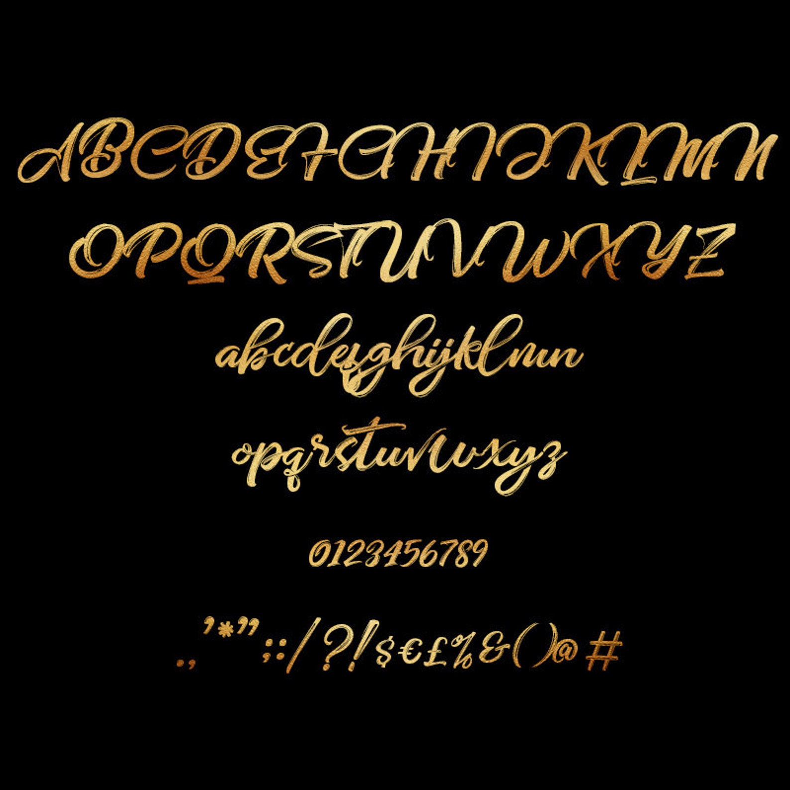 Gold Alphabet Clip Art Gold Foil Alphabet Gold Font Clipart | Etsy