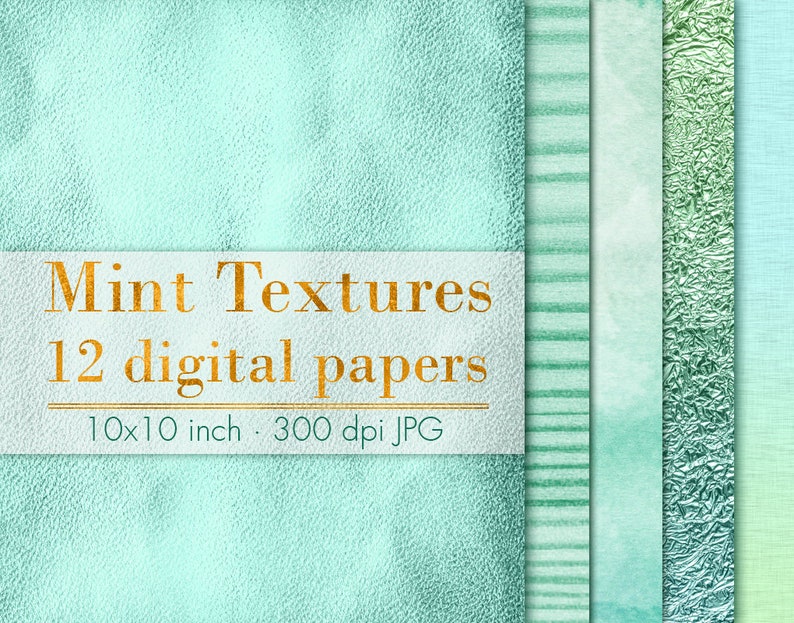 Mint Green Abstract Papers Mint Digital Paper Pack Mint - Etsy