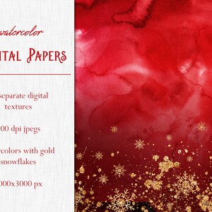 Winter Watercolor Digital Paper Pack, Christmas Paper Clipart ...