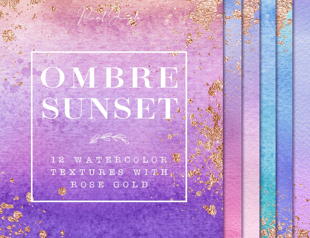 Ombre Watercolor Textures: Rose Gold Digital Paper (JPG) - Etsy