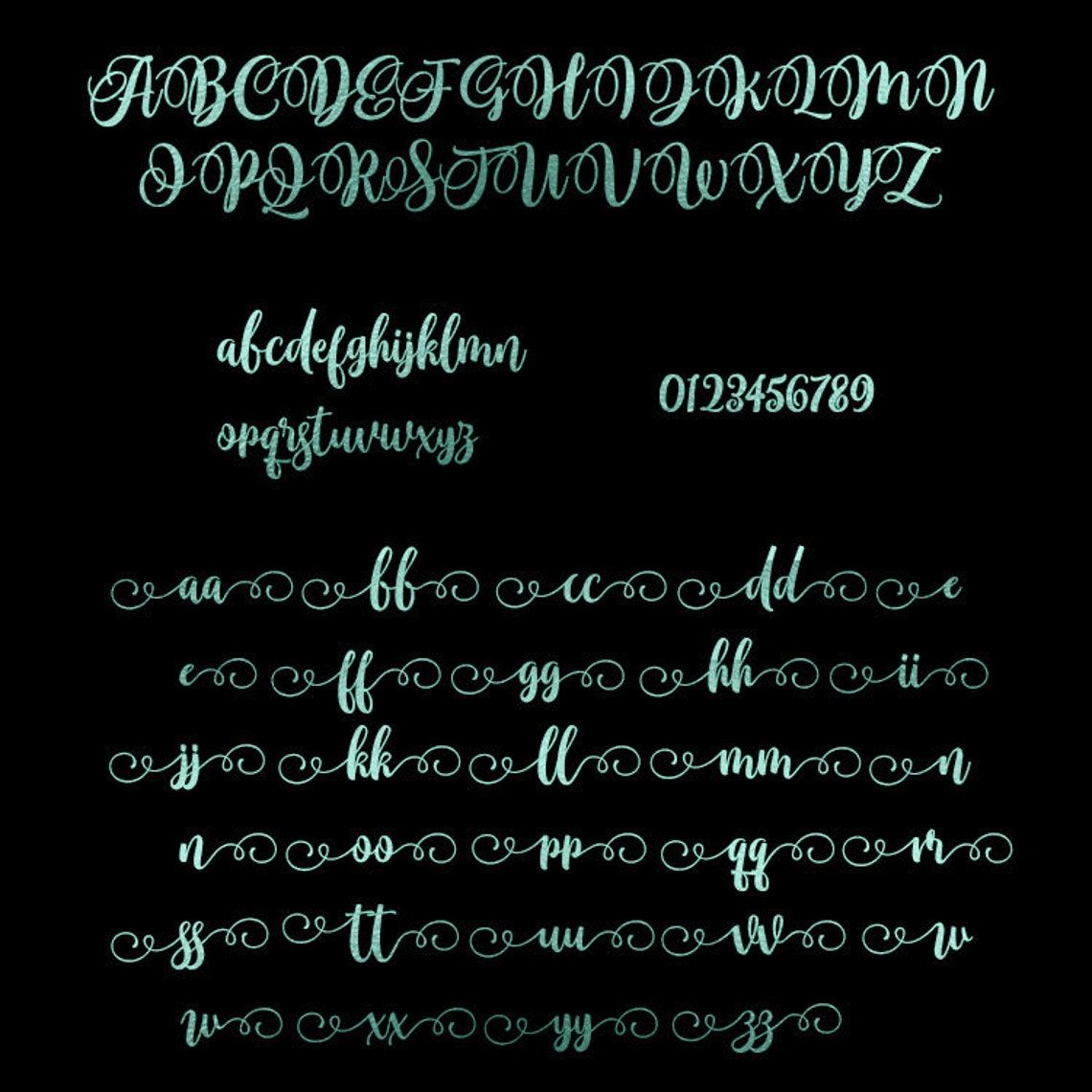 Mint Font Mint Alphabet Clipart Mint Foil Alphabet Mint - Etsy