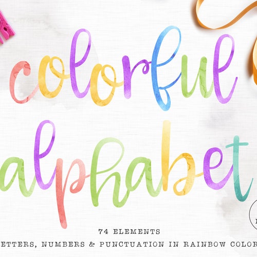Watercolor Alphabet Clipart Watercolor Letters Clip Art - Etsy